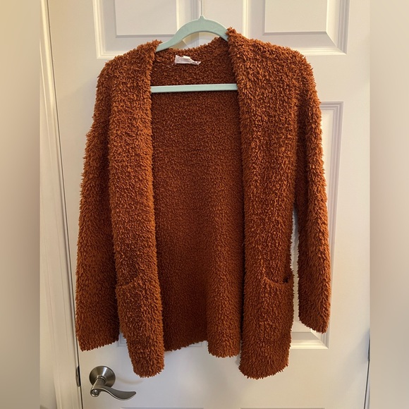 Sweaters | Burnt Orange Fuzzy Sweater | Poshmark